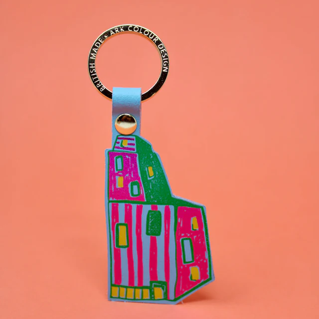 Key Fob Fun House Turquoise - DECO Raleigh