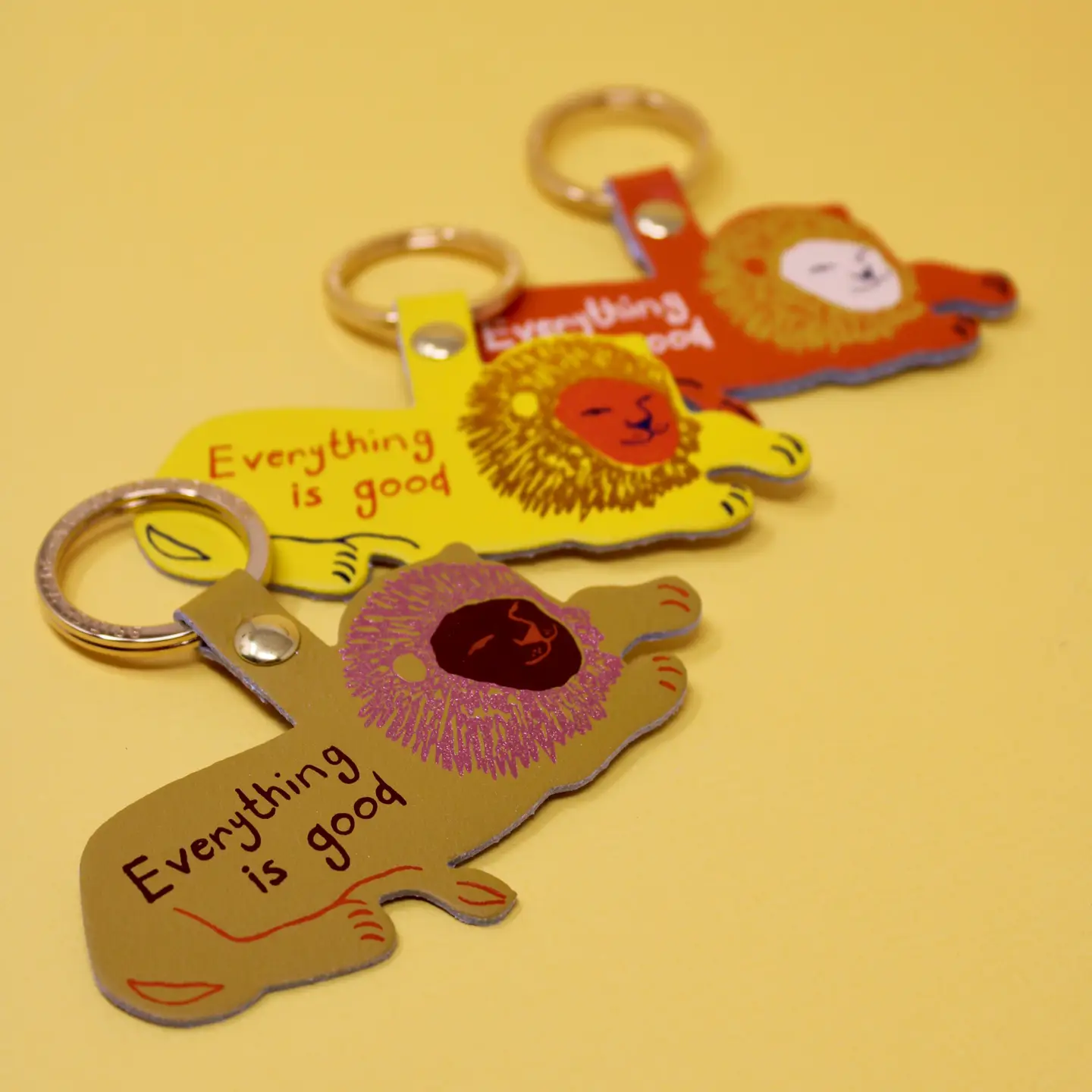 Key Fob Its All Good Lion Ochre - DECO Raleigh