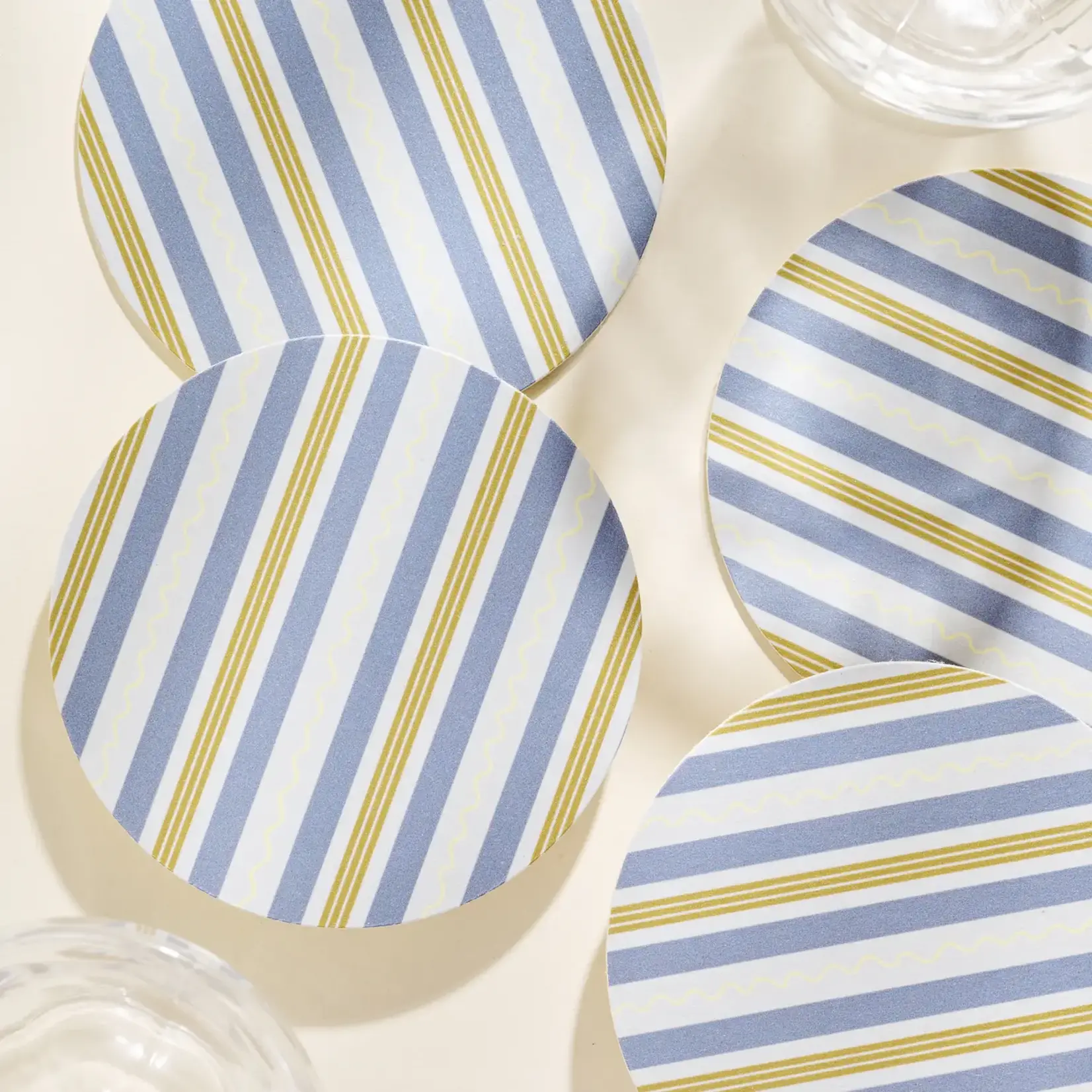 Reusable Coaster Set (4) - Squiggle Stripes - DECO Raleigh