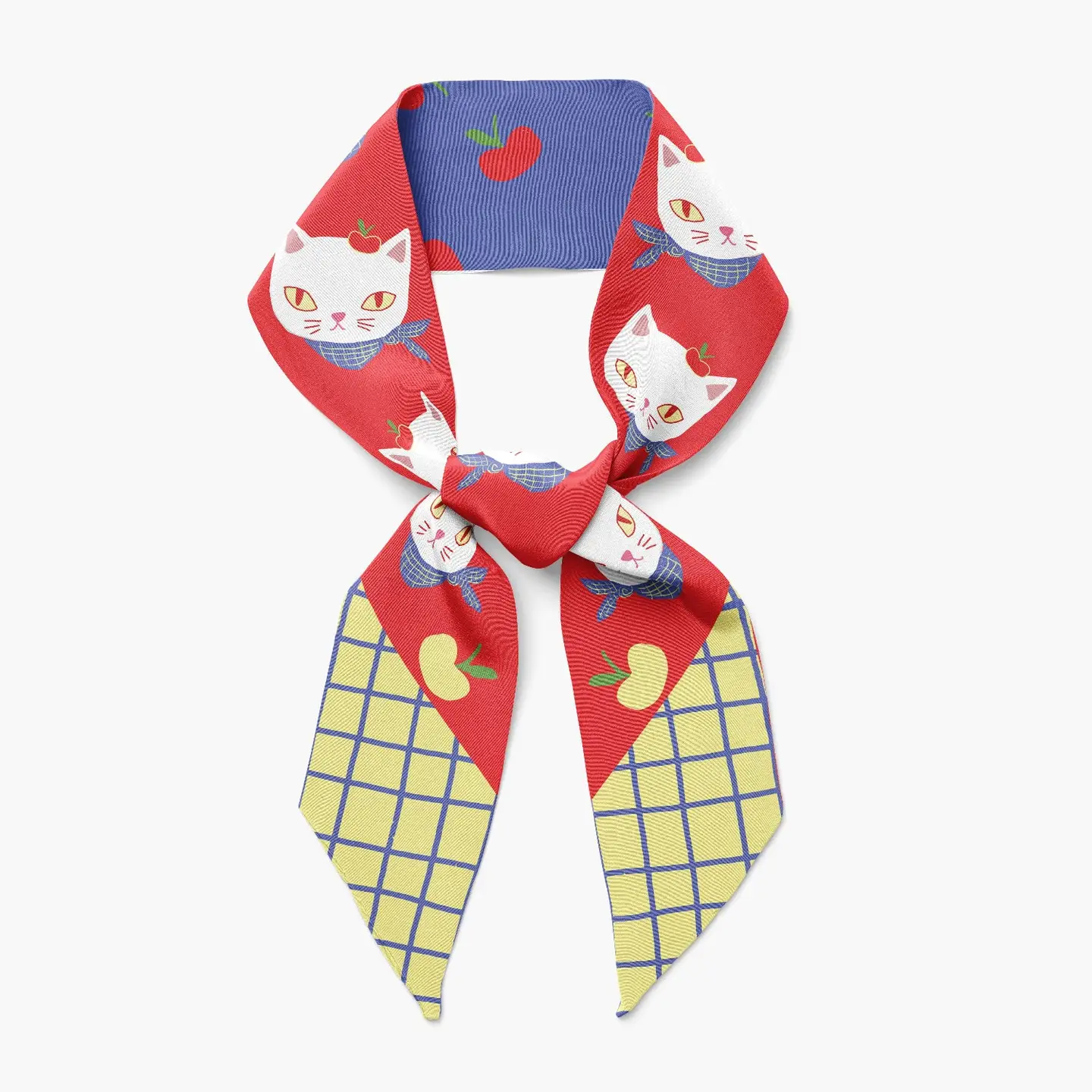Twilly Ribbon Scarf - Apple Cat - DECO Raleigh