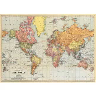 Cavallini Vintage Poster - World Map - DECO Raleigh