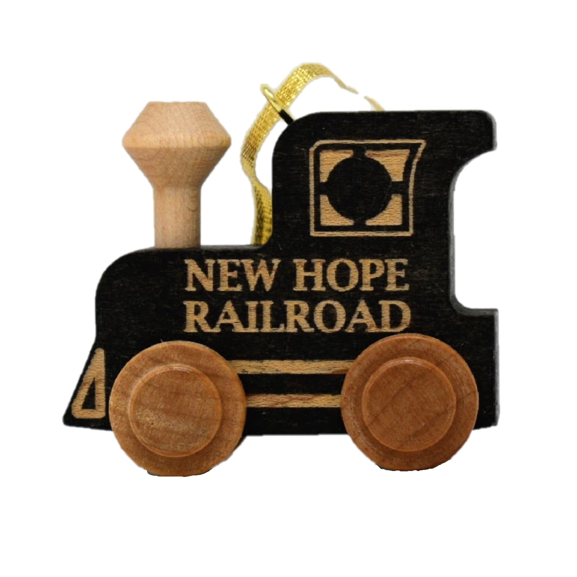 New Hope Railroad Wooden Engine Ornament, 2" | New Hope Railroad Online ...