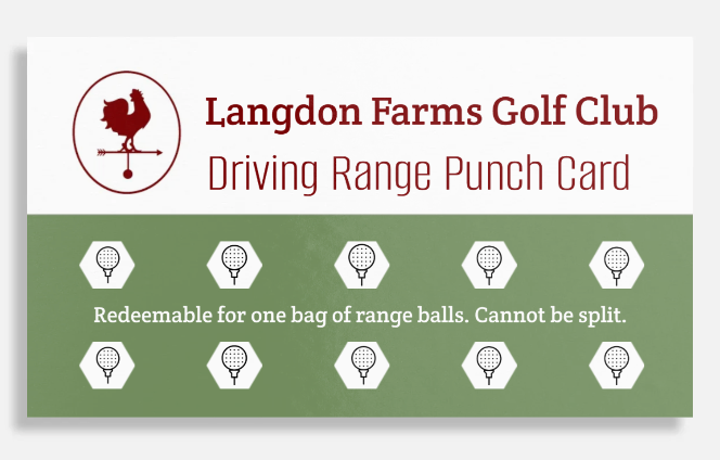 Range Ball Punchcard - Langdon Farms Golf Club