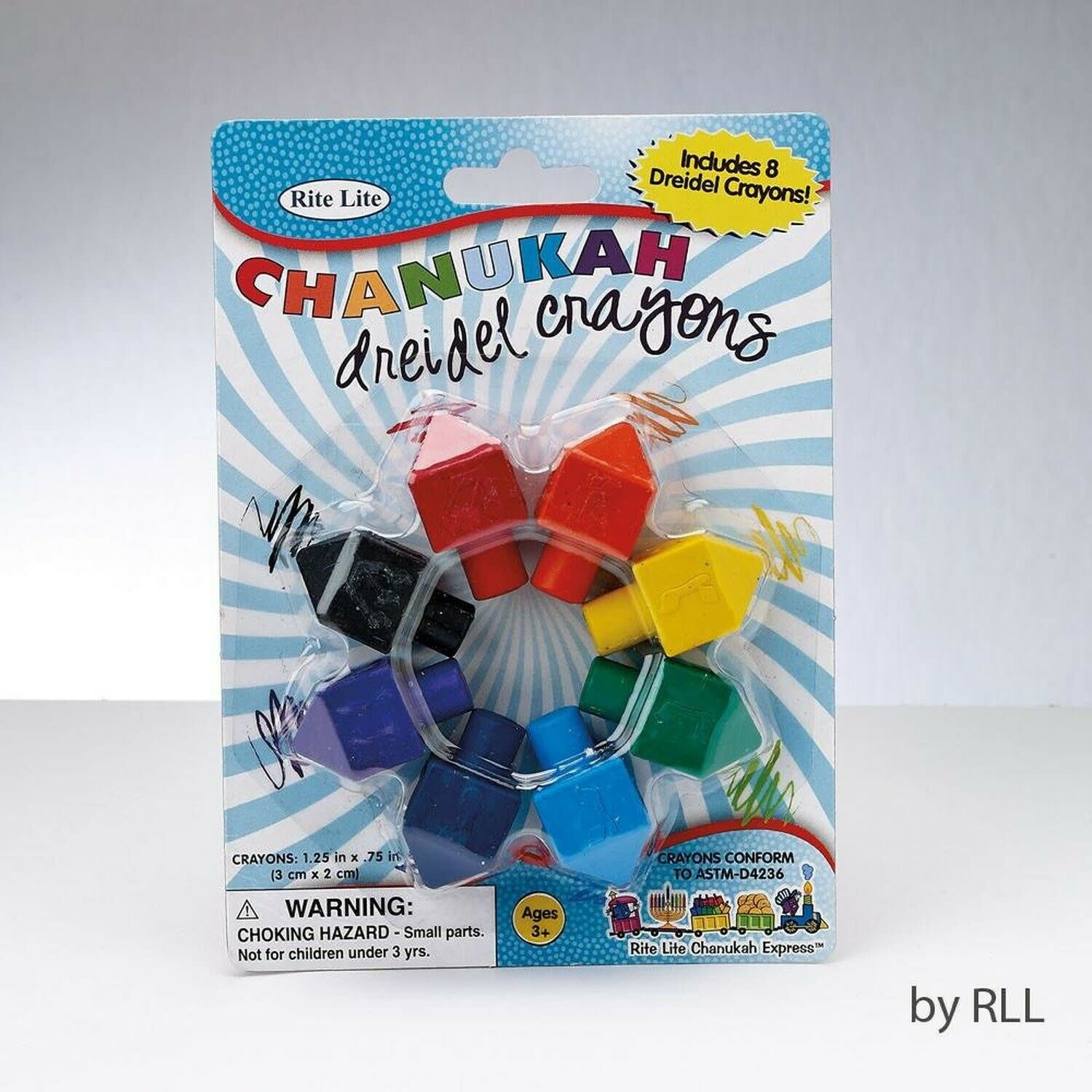 Chanukah Draydel Shaped Crayons - 8 Dreidels - The Israeli Source