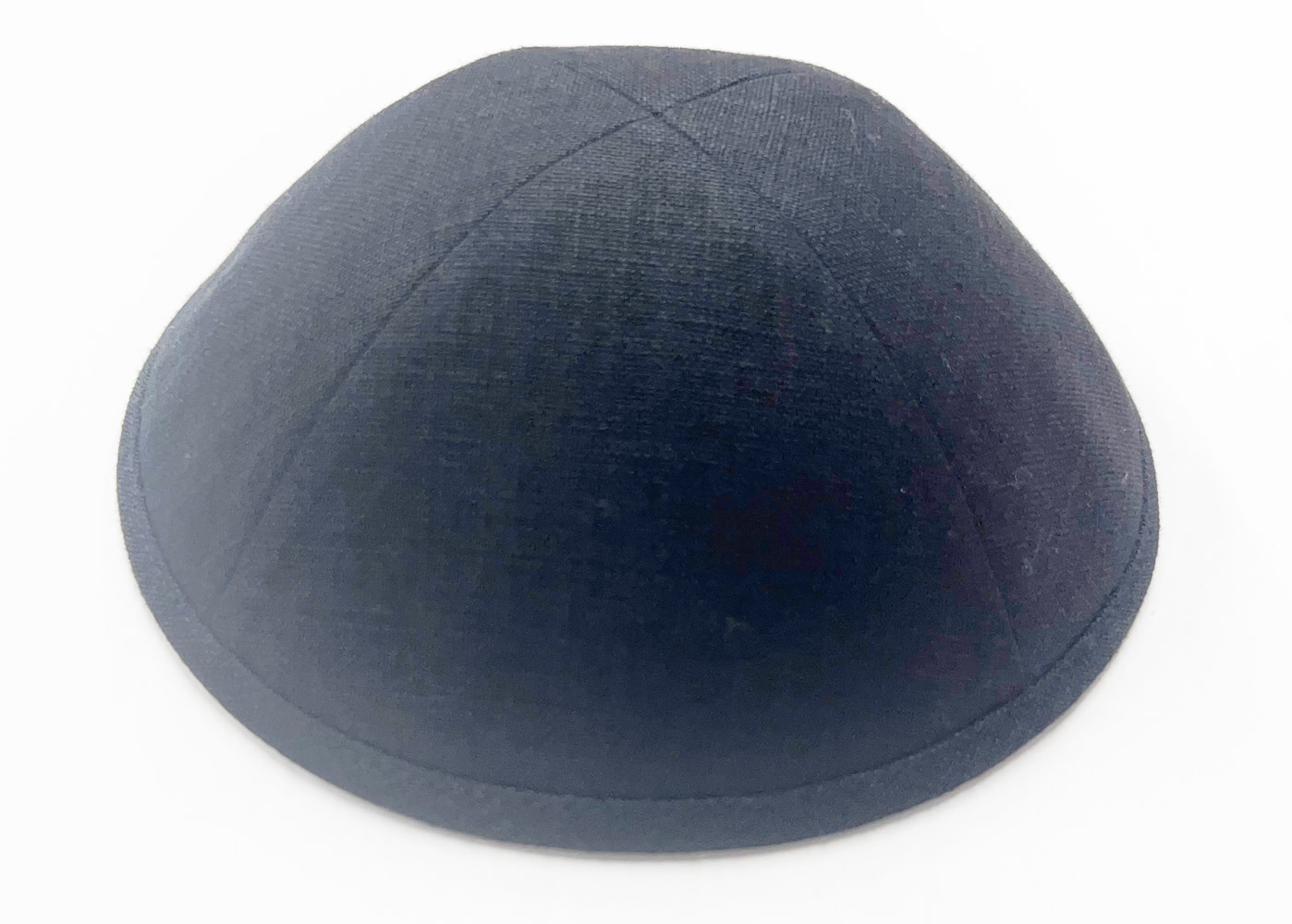 Black Linen Kippah, Size 3 - 19cm - The Israeli Source