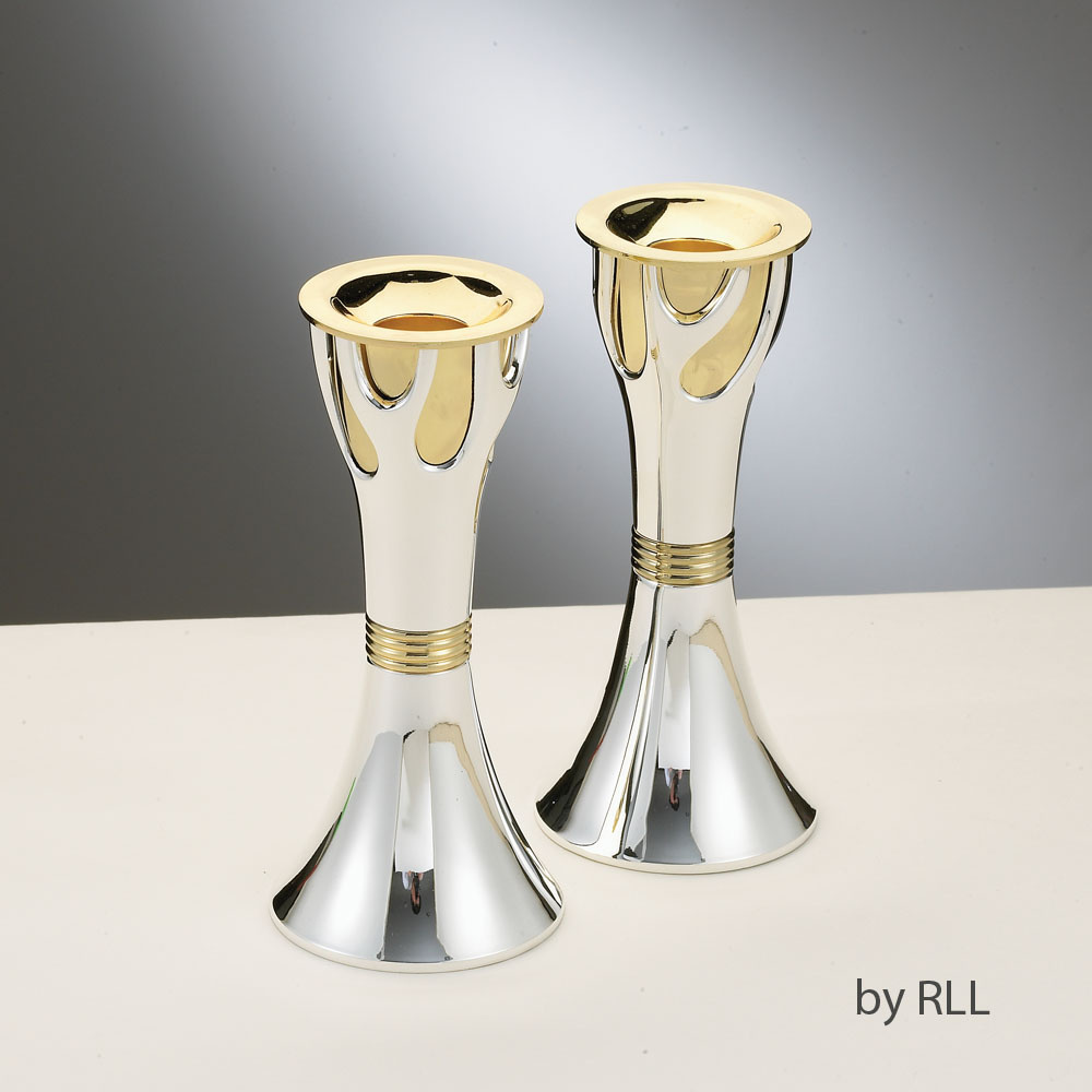 Candlesticks, Two-Tone ''Tree of Life'' Design - The Israeli Source