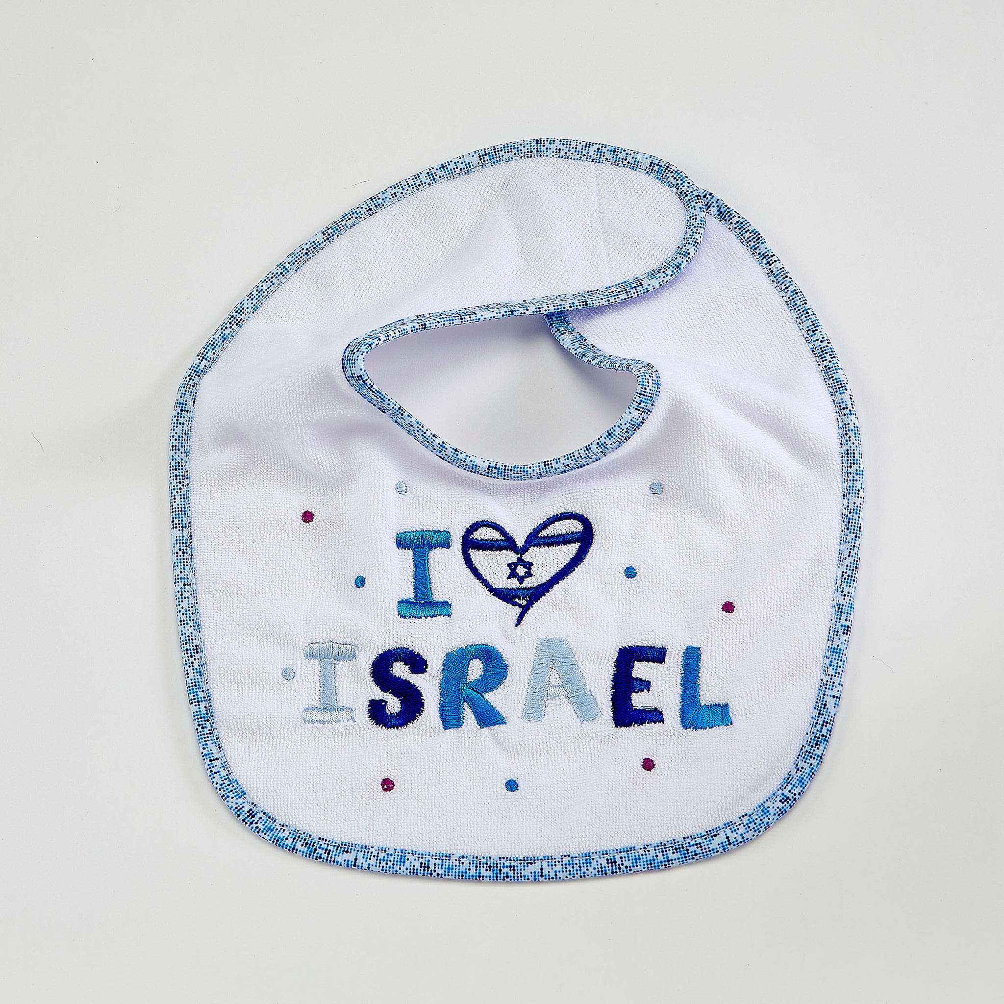 'I Love Israel'' Embroidered Bib - The Israeli Source