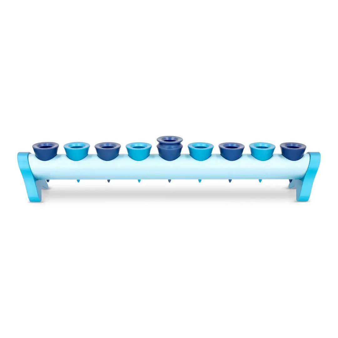 Modular Cone Design Chanukah Menorah, Shades of Blue - The Israeli Source