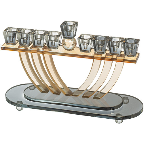 Crystal Elegant Menorah 16cm - The Israeli Source