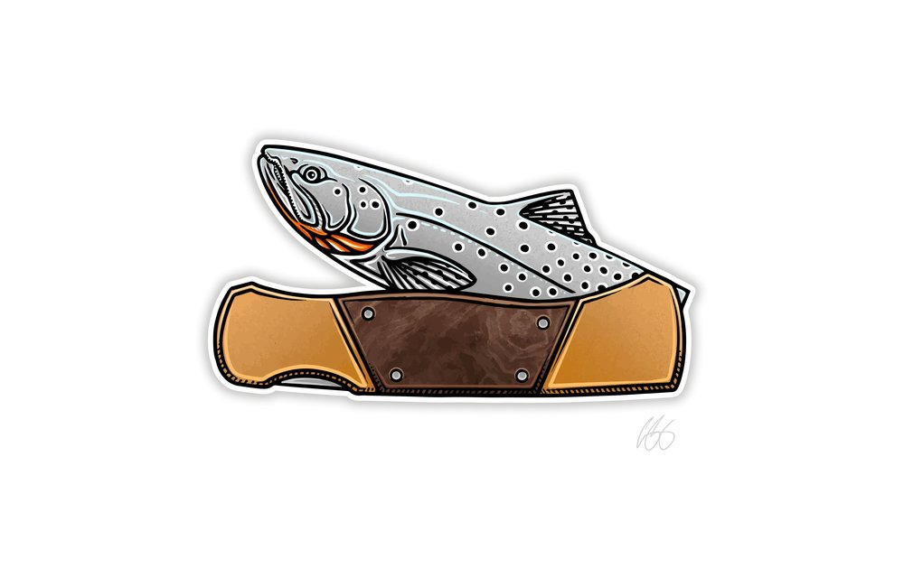 Casey Underwood Cut-Throat Sticker - Salmon River Fly Box