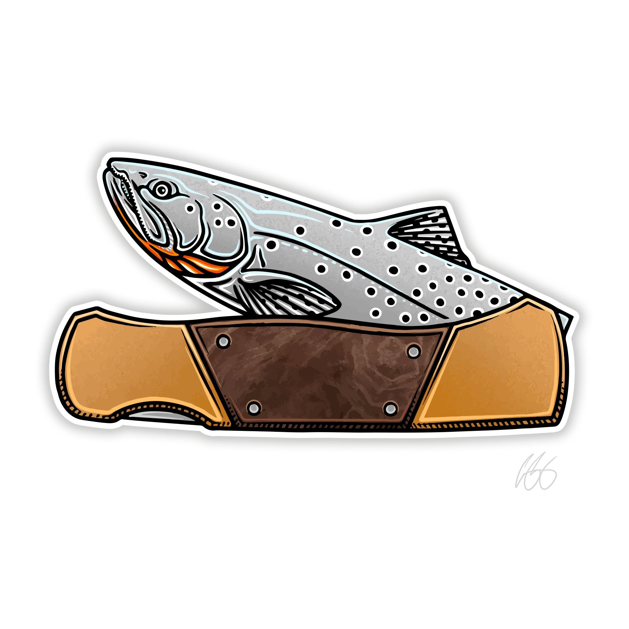 Casey Underwood Cut-Throat Sticker - Salmon River Fly Box