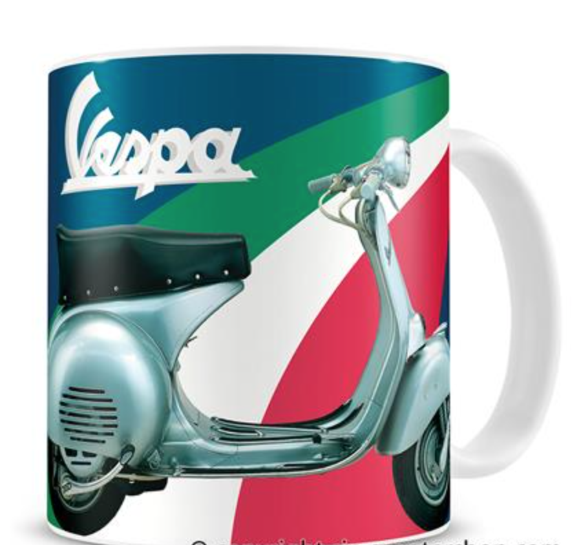 Lifestyle Mug, Blue Vespa Tricolor G/W/R - Vespa Toronto West