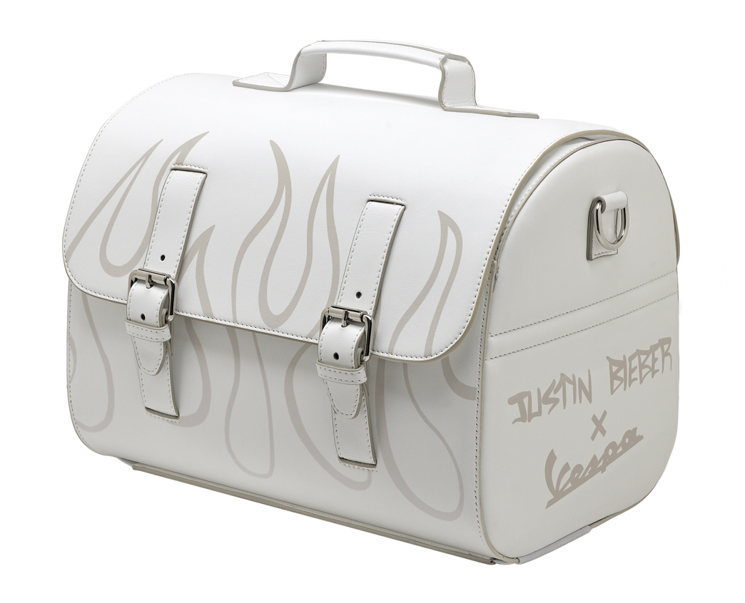 Top Case, Vespa Leather Bag JB Edition White - Vespa Toronto West
