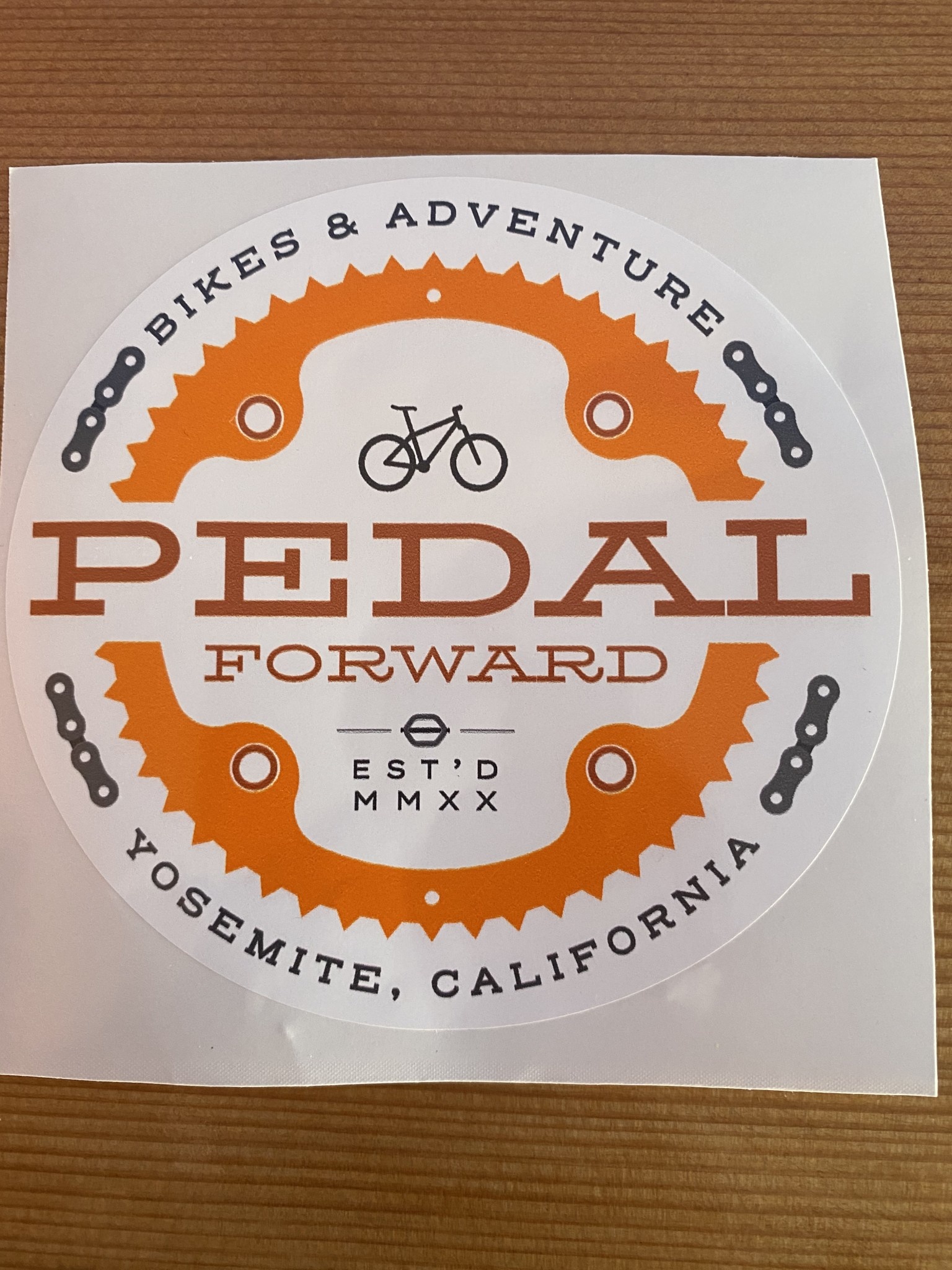 Pedal Forward Chain Ring Stickers - Pedal Foward Bikes & Adventure