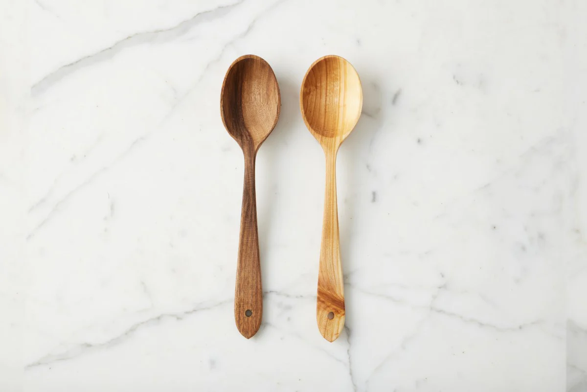 Fruitwood Large Serving Spoons, Set of 2 - Kademi