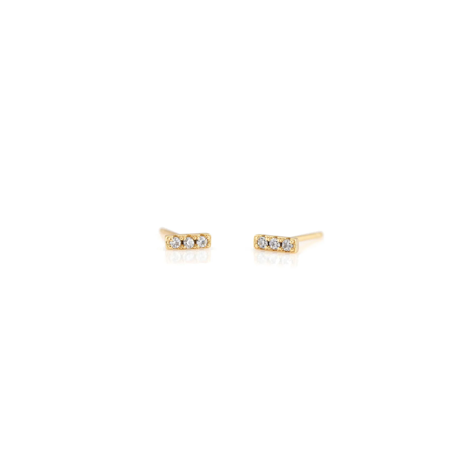 Bar Dash Pave Stud Earrings - Kademi