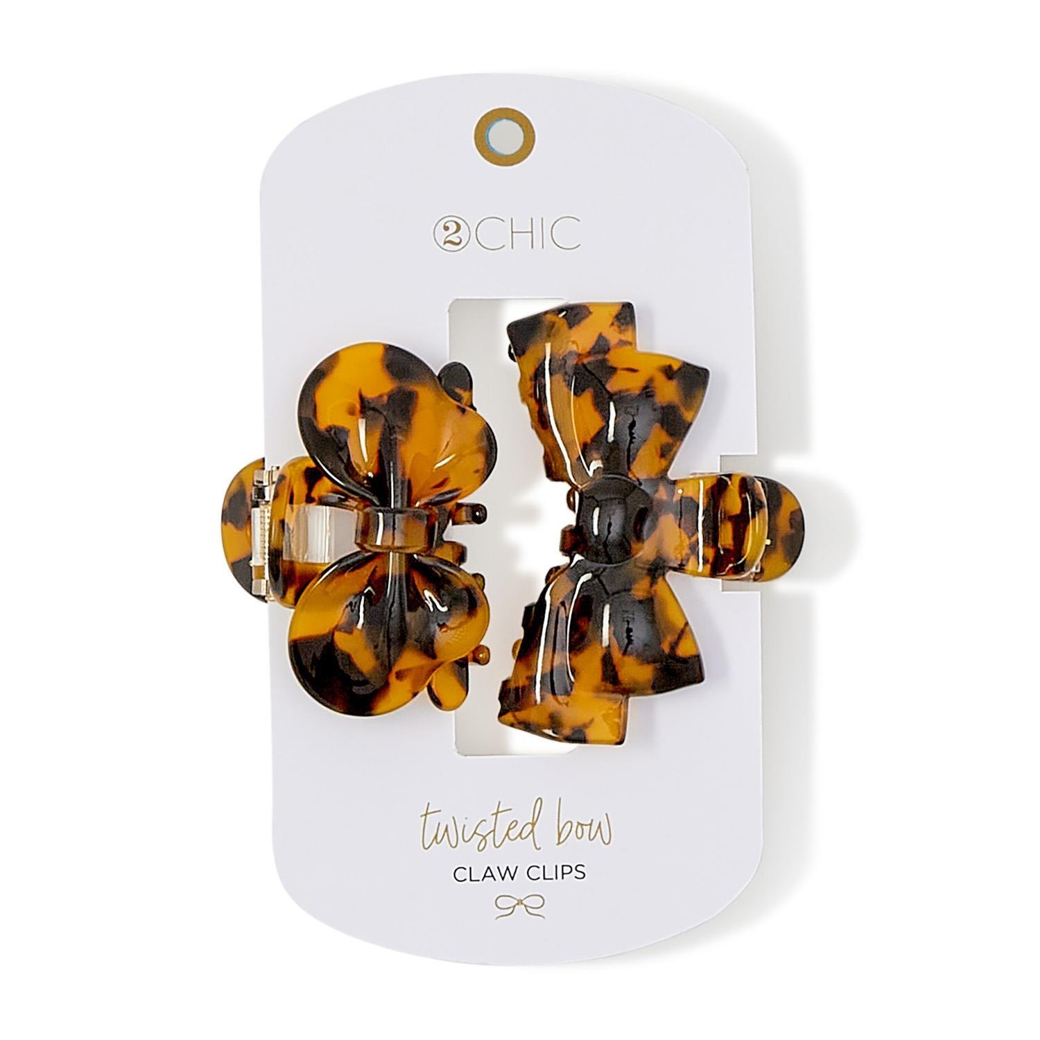 Tortoise Twist Set of Two Claw Clips in a Bow Shape - Kademi