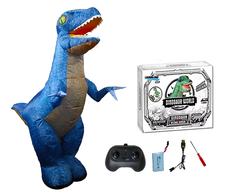 Remote Control Inflatable Dinosaur Blue - Kademi