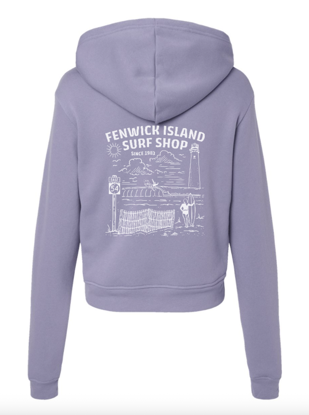 FENWICK BEACH WOMEN'S HOOD DARK LAVENDER - Fenwick Island Surf Shop