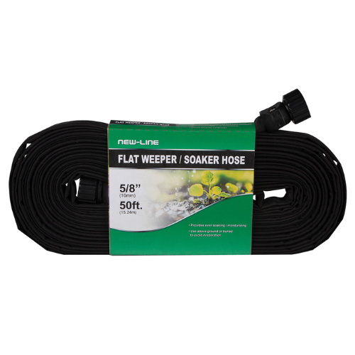 New Line - Flat Weeper Hose - Black - 5/8" x 50' - The Green Spot Brandon