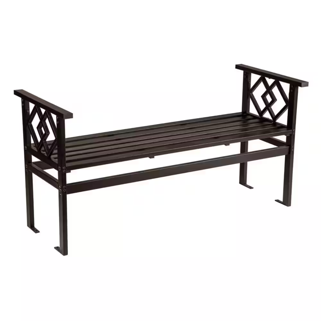 Garden Metal Interlocked Diamond Bench - The Green Spot Brandon