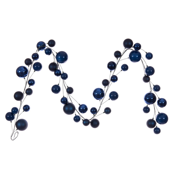 10' Midnight blue Ball Branch Garland - The Green Spot Brandon