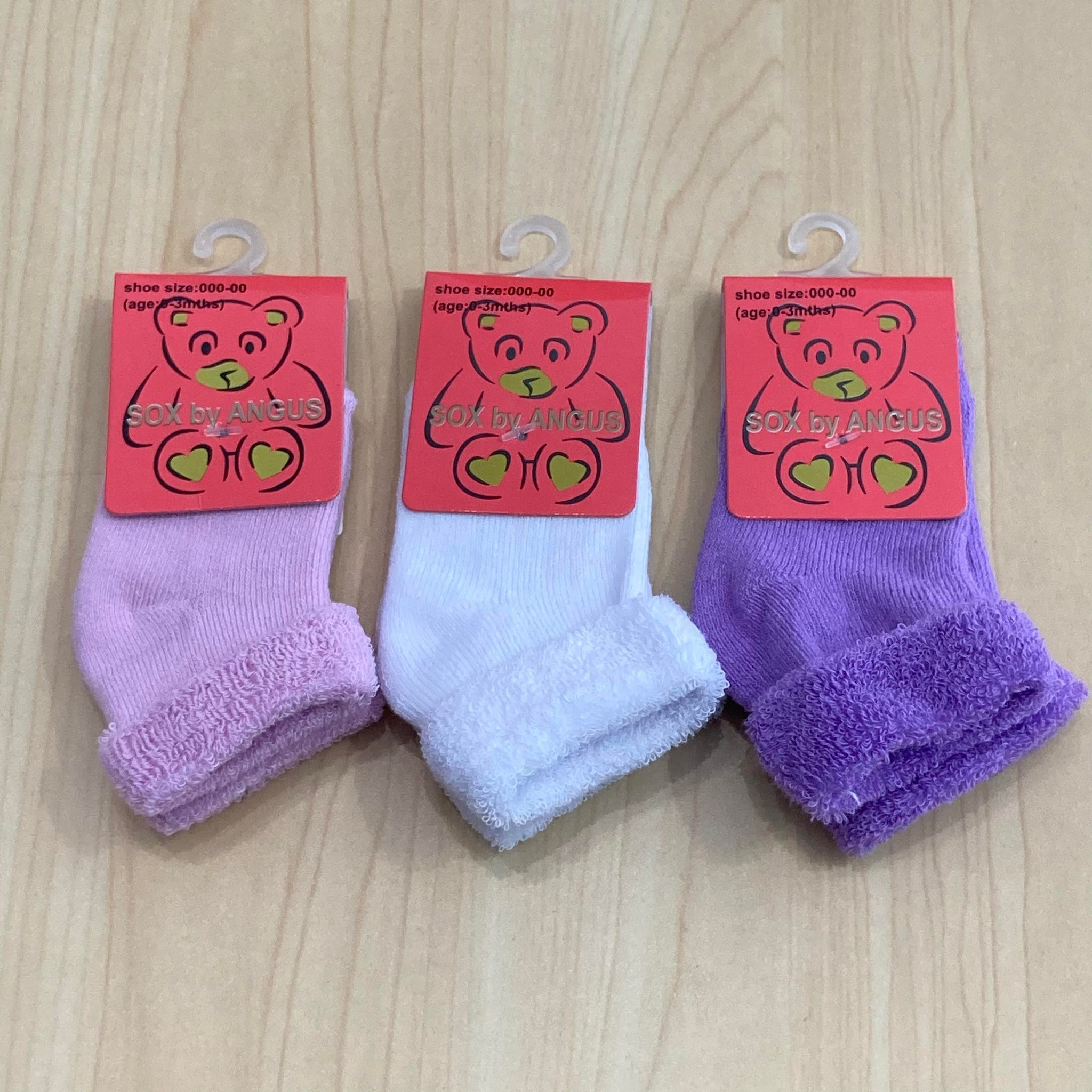Sox by Angus New Born Girl Cushion Turn-Over Top Socks - Chilled Wrens ...