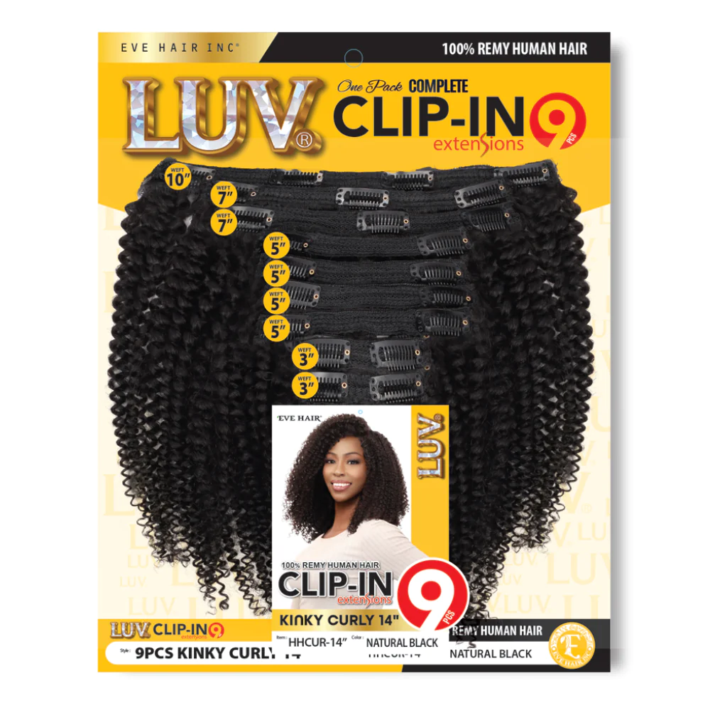 Eve LUV Remy 4C Kinky Curly Clip-in 9pc - Beatitudes Hair and Beauty ...