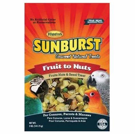 Sunburst Fruit to Nuts 5oz for Conures, Parrots & Macaws - Chirp N ...