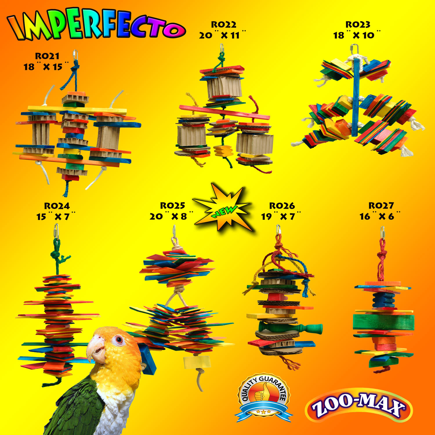 Zoo Max KIT-RLG IMPERFECTO 7 TOYS FOR SMALL & MEDIUM PARROT KIT-RLG ...