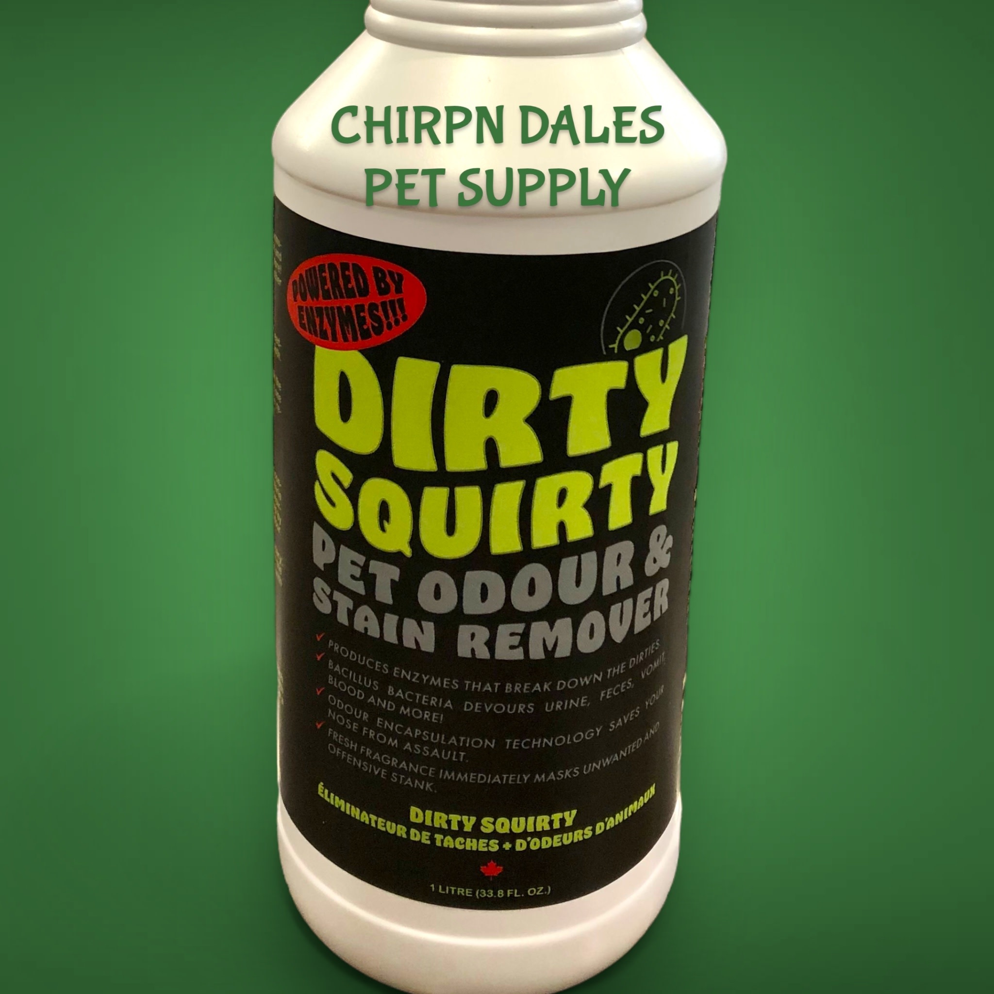 DIRTY SQUIRTY PET ODOUR & STAIN REMOVER – 1 LITRE - Chirp N Dales Pet ...