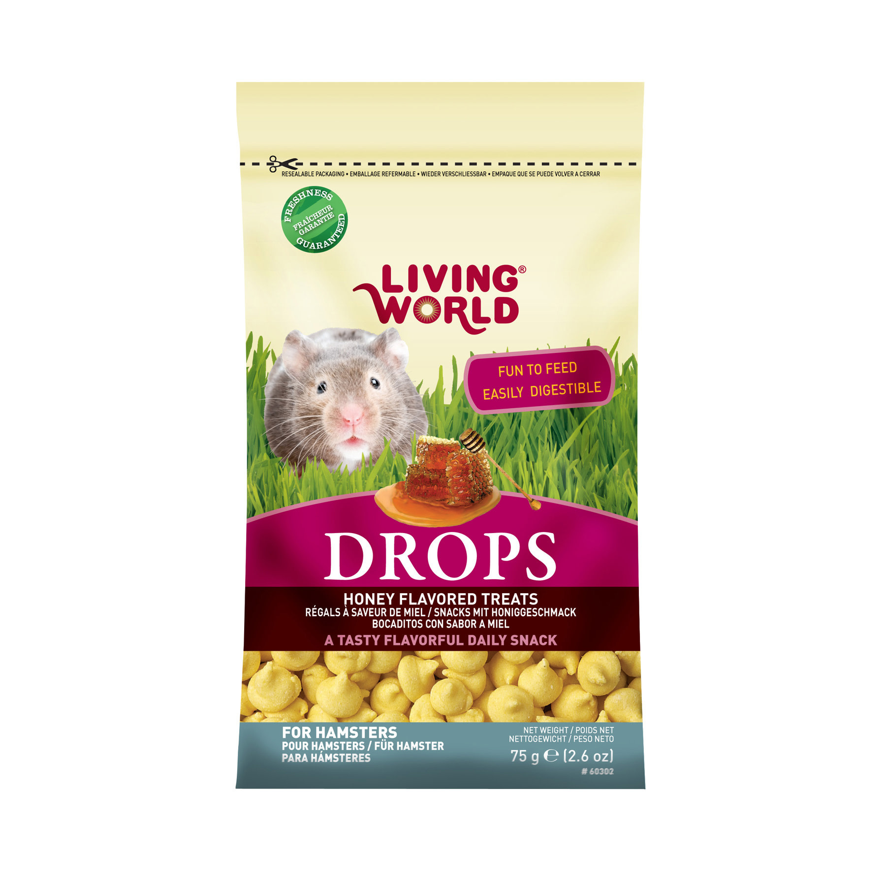 Living World "DROPS" Hamster Treat, 2.6 oz, Honey Flavoured - Chirp N ...