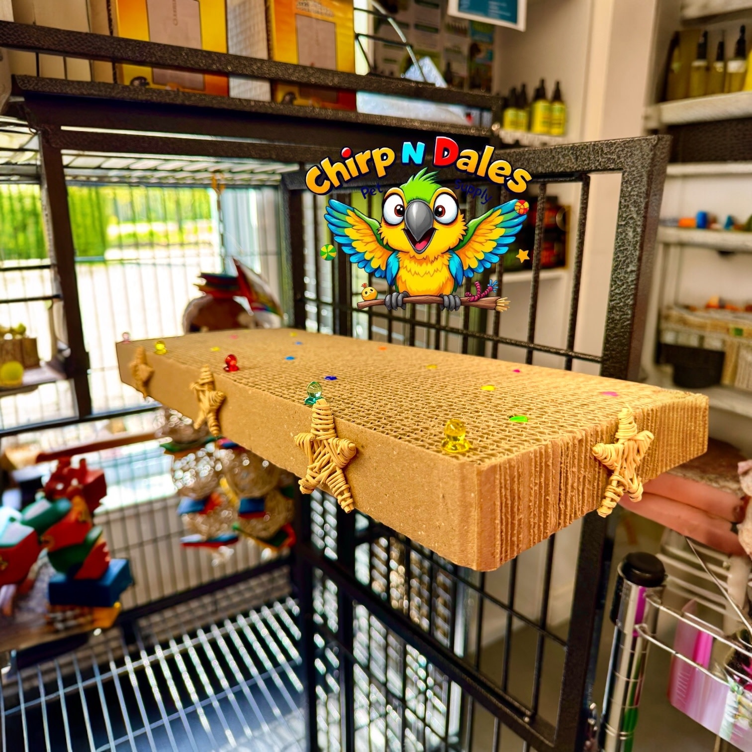 Bonkers Jumbo Corrugated Platform Perch 19 x 7.5” - Chirp N Dales Pet ...