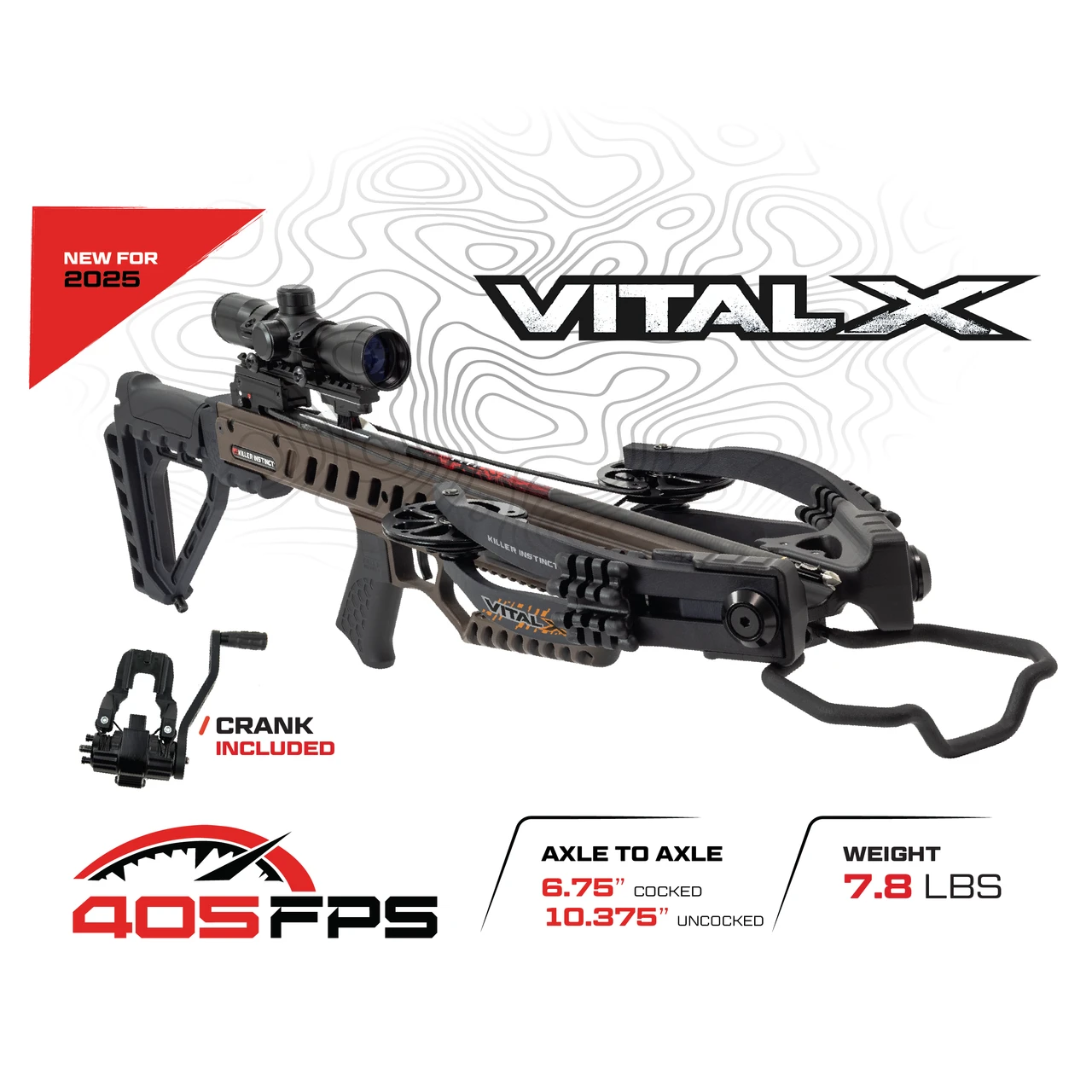Killer Instinct Vital X 405 with Crank Crossbow Pkg - Antler River Archery