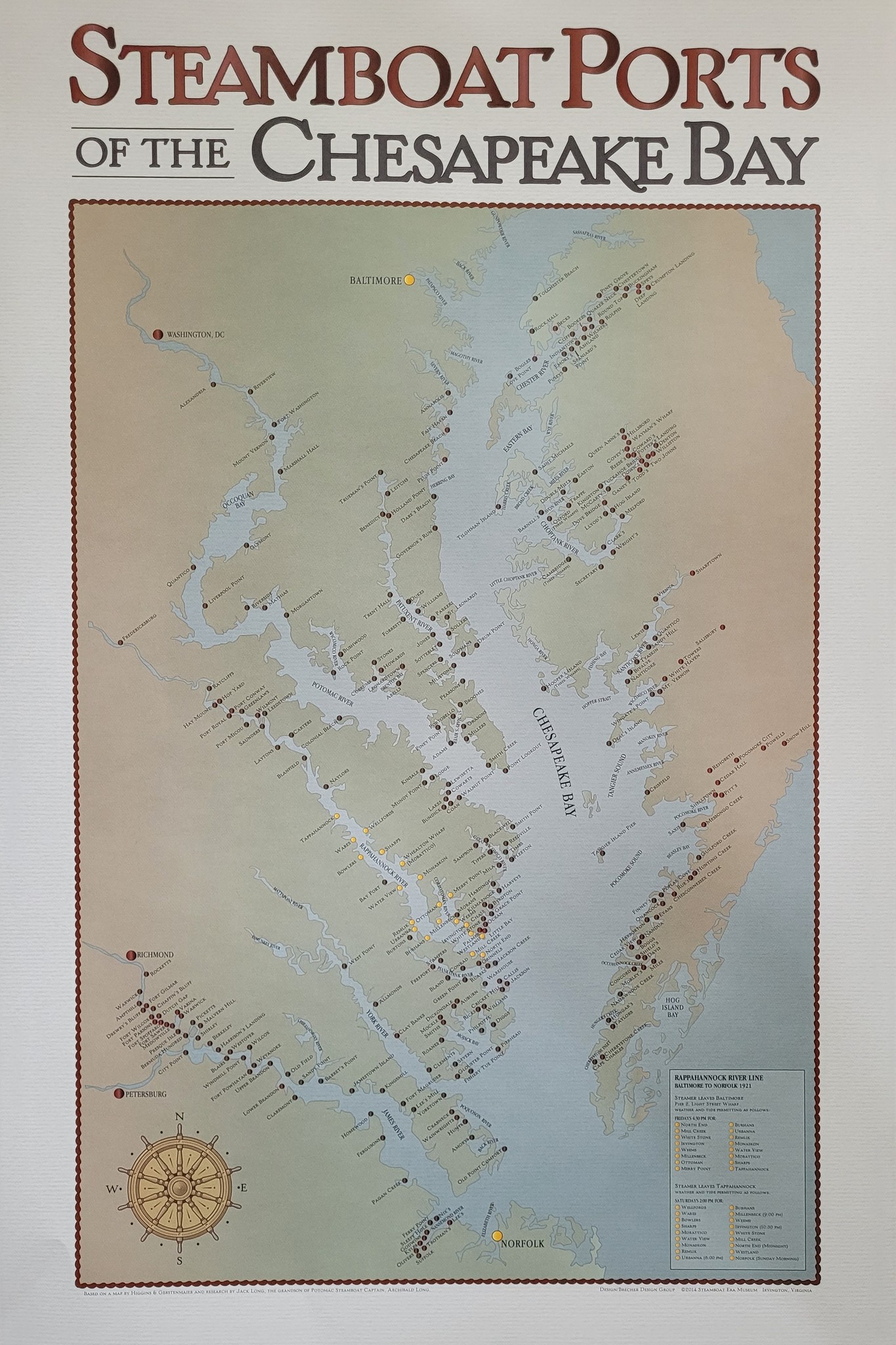 Posters, Chesapeake Bay Steamer Ports - Steamboat Era Museum Shop
