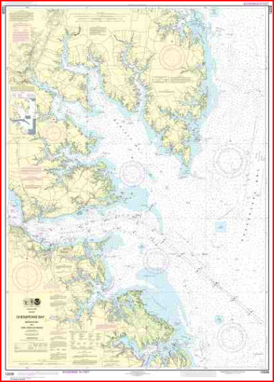 Map, Chesapeake Bay Mobjack Bay/York River Entrance #12238 - Steamboat ...