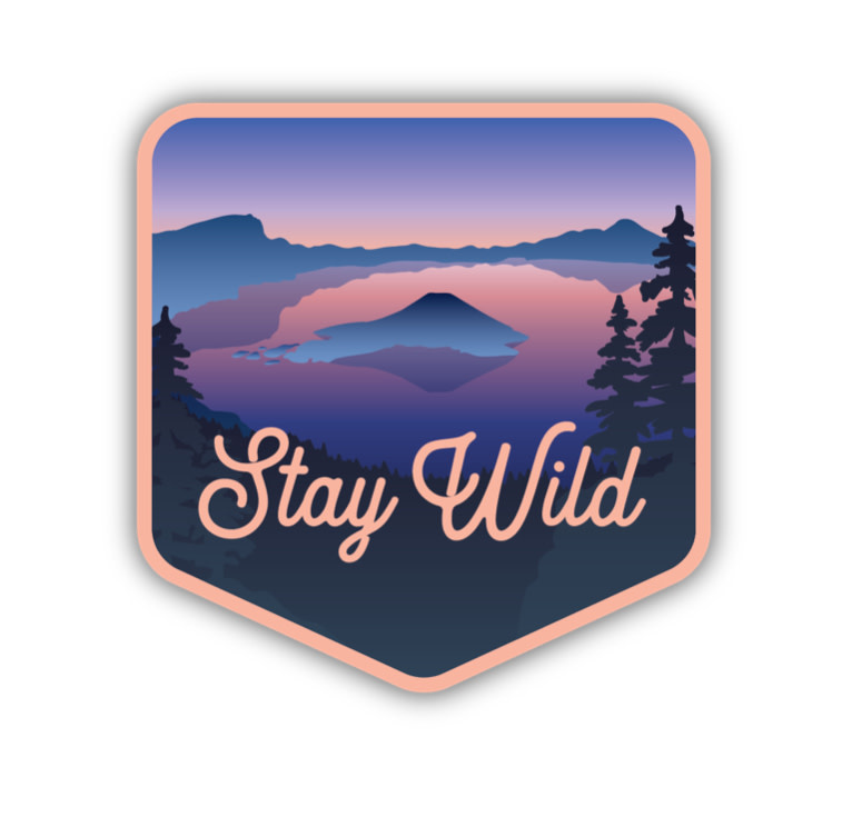 Stay wild sticker - Rustic Rose