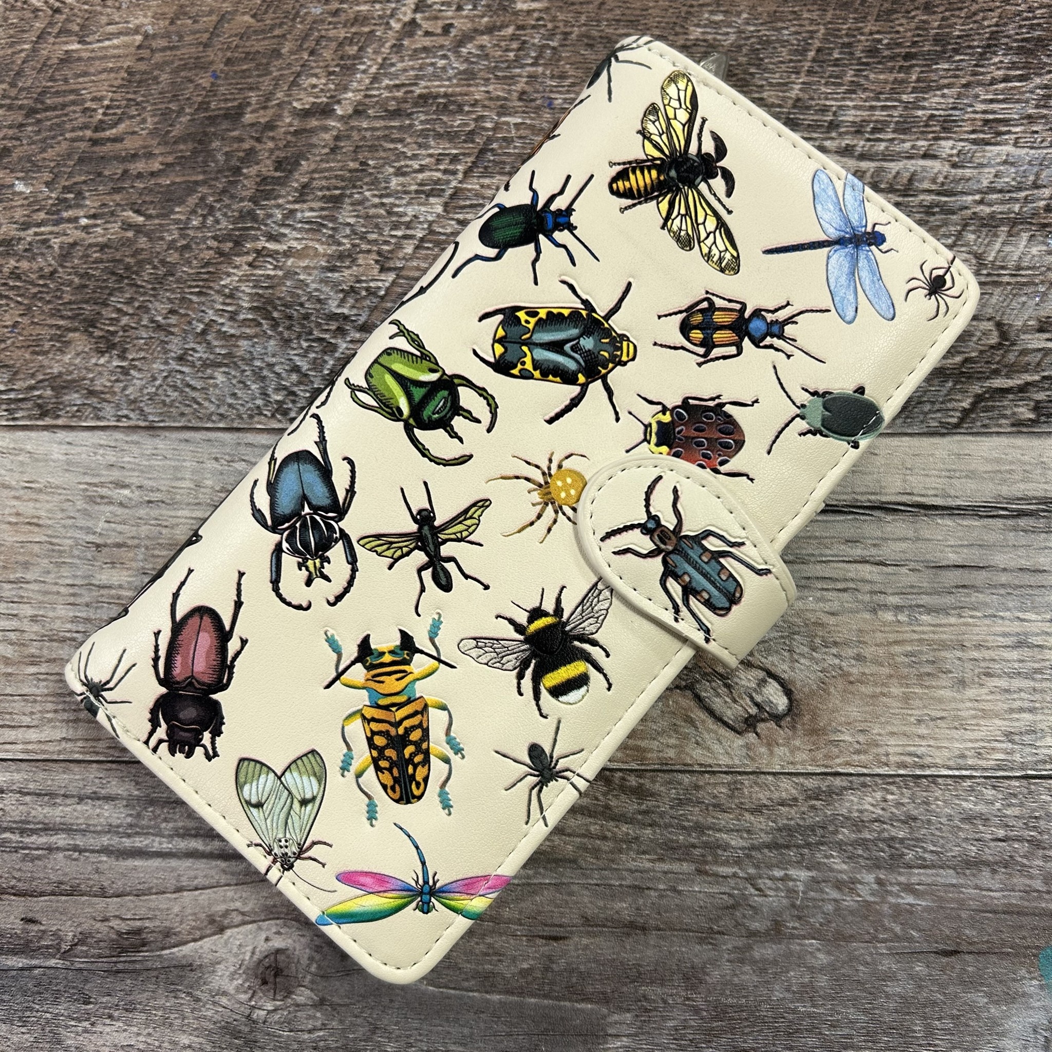 Large Shagwear Wallet - Beige Insect Mania - Backyard Birds Nature Shop