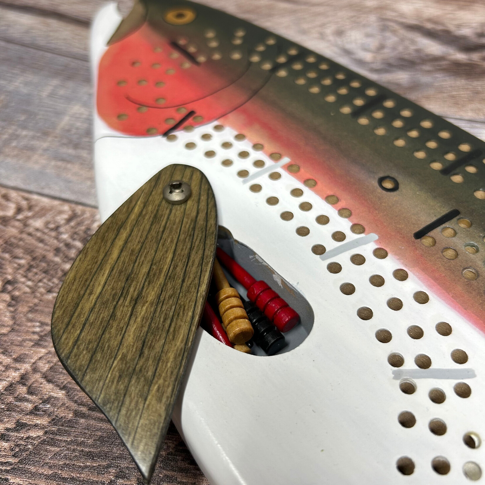 Riddle Cribbage Board - Rainbow Trout - Backyard Birds Nature Shop