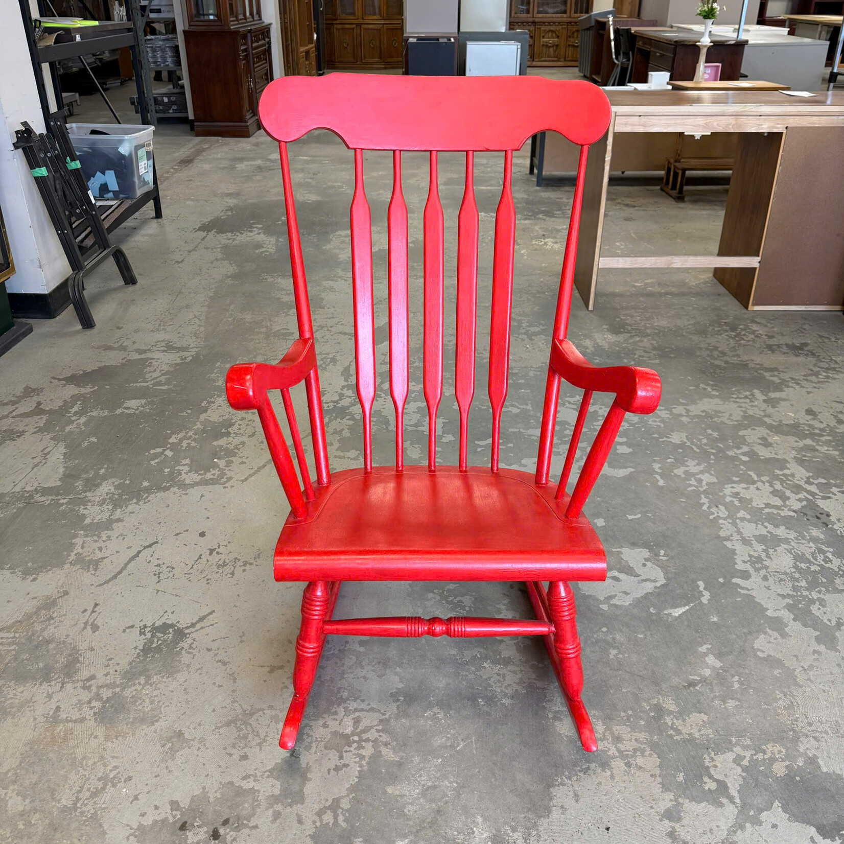 Red Wooden Rocking Chair - Habitat for Humanity ReStore - Thunder Bay