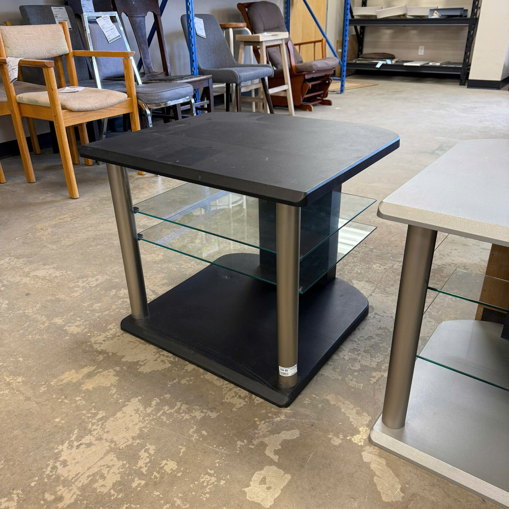 Black 2-Shelf TV Stand - Habitat for Humanity ReStore - Thunder Bay