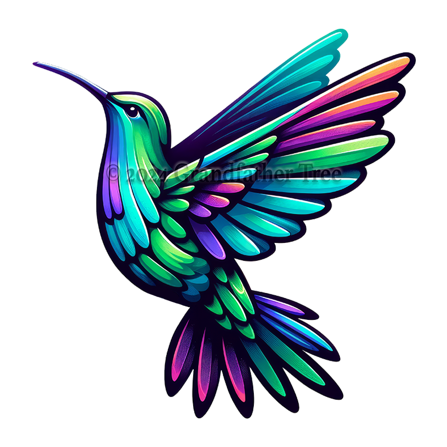 Sticker (Pastel Hummingbird) 2" - Grandfather Tree Gifts and More