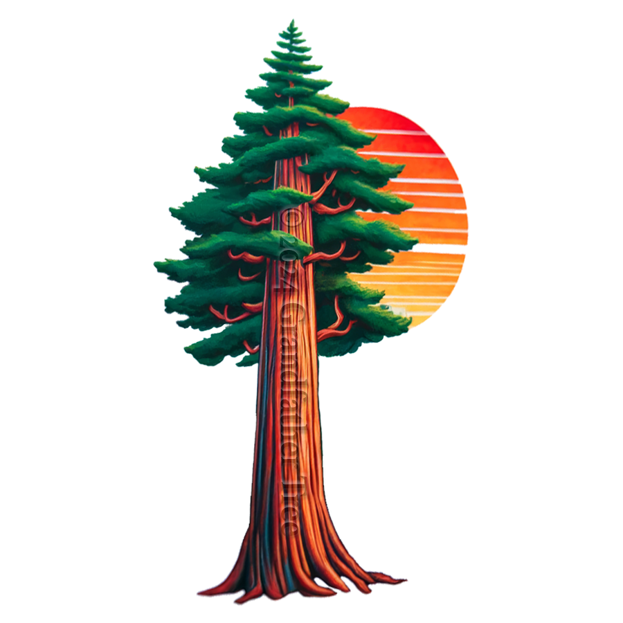 Sticker (Redwood Sun) - Grandfather Tree Gifts and More