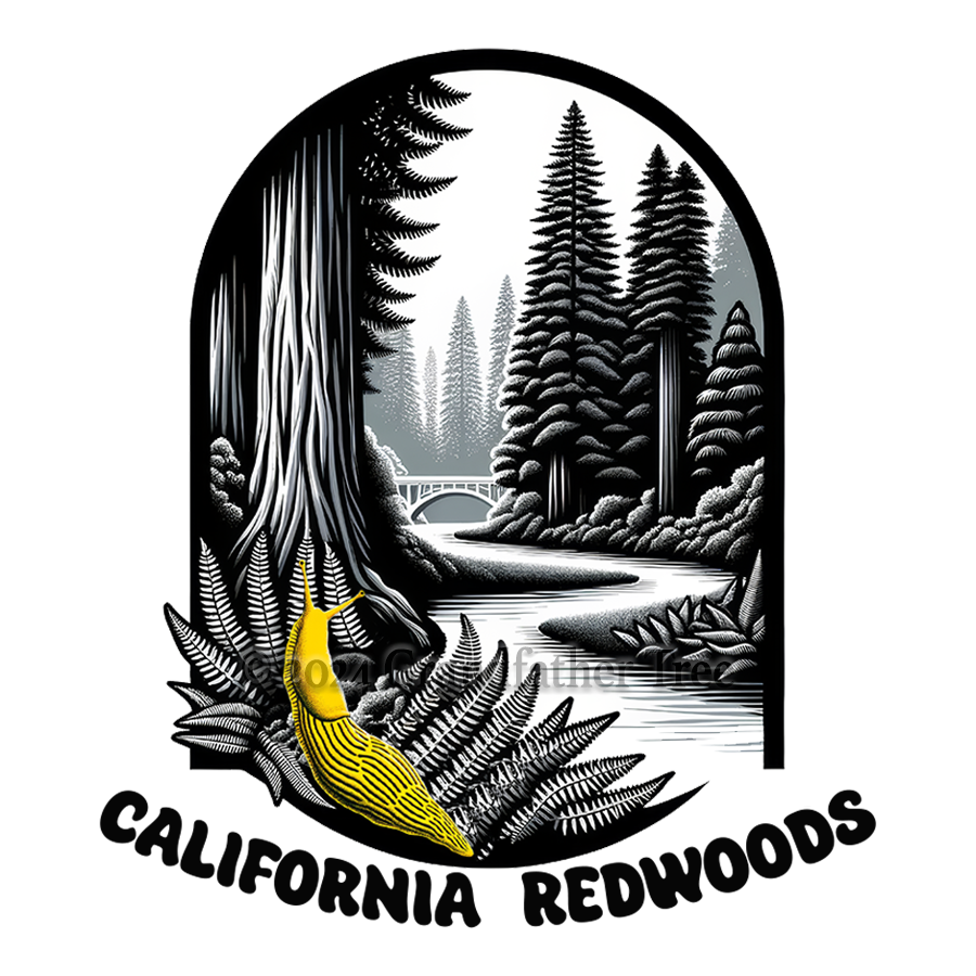 Sticker (Redwood Scene - Slug) - Grandfather Tree Gifts and More