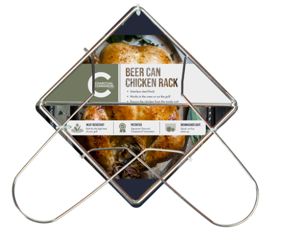 Folding Beer Can Chicken Rack - The Kitchen Engine