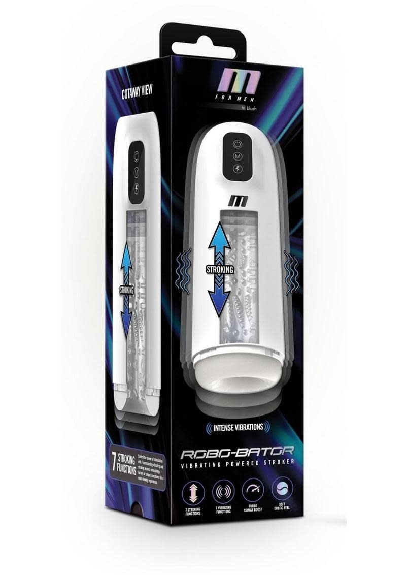 M for Men Robo-Bator Rechargeable Masturbator - White - Frenzies