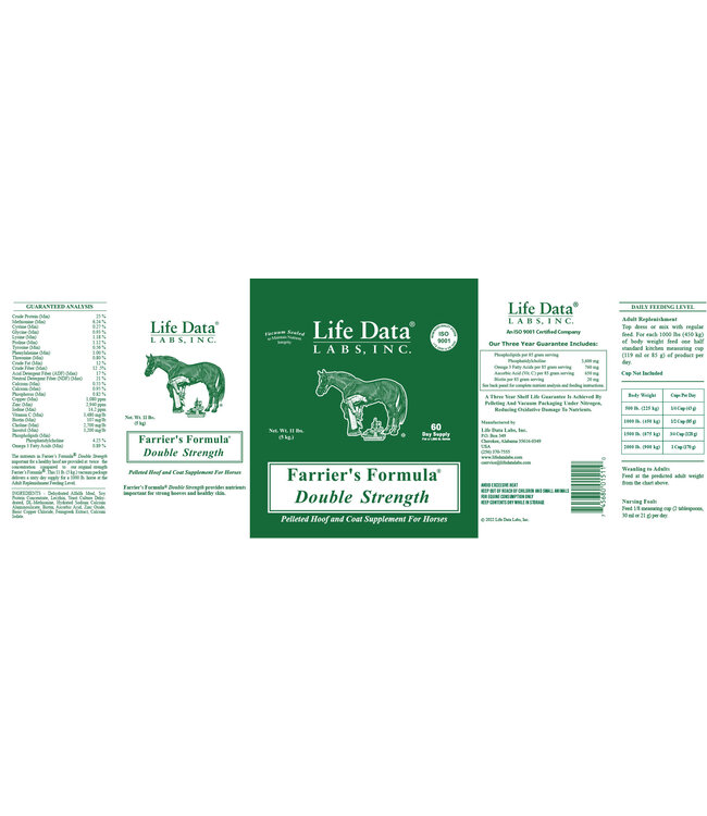 LIFE DATA LABS - Farrier's Formula Double Strength (Pellets) - Paddock Animal