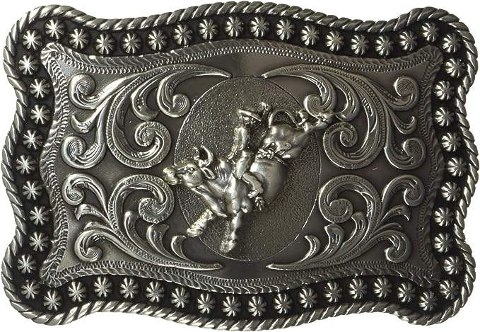M&F WESTERN - Bull Rider Edge Rectangle Belt Buckle - Paddock Animal & Co