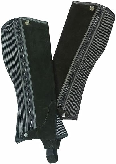 OVATION - Black suede and leather half-chaps for children - Paddock ...