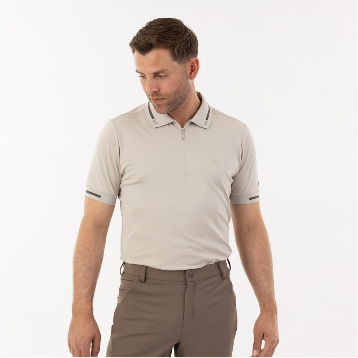BR EQUESTRIAN - Polo Shirt Ethan pour Homme Dove - Paddock Animal